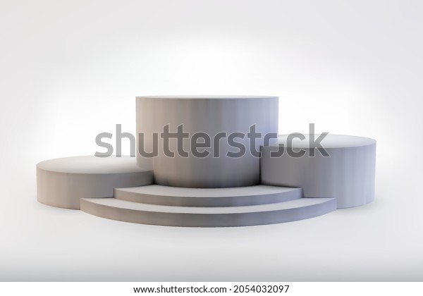 Threelevel Podium On White Background Reflection Stock Vector (Royalty ...