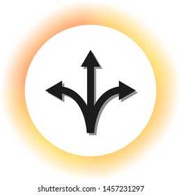 Threeway Direction Arrow Sign Vector Black Stock Vector (Royalty Free ...