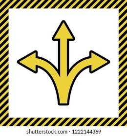 Threeway Direction Arrow Sign Vector Warm Stock Vector (Royalty Free ...