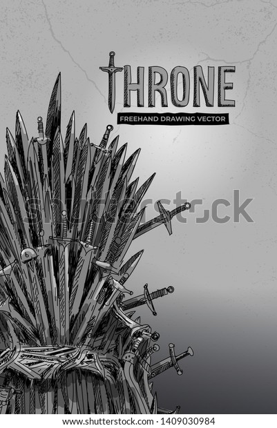 Throne Hand Drawn Antique Swords Metal Stock Vector (Royalty Free ...