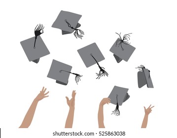 2,313 Graduates hands throwing graduation hats Images, Stock Photos ...