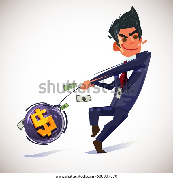 Throwing Heavy Money Ball Money Management Stock Vector (Royalty Free ...