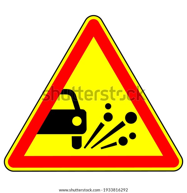 Throwing Stone Materials Warning Road Sign Stock Vector (Royalty Free ...