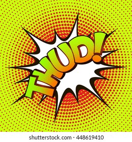 Thud Pop Art On Background Halftone Stock Vector (Royalty Free ...