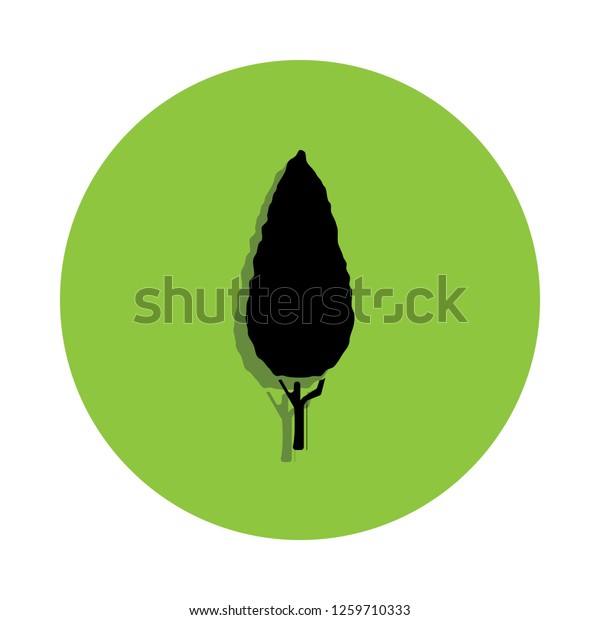 Thuja Black Tree Green Badge Icon Stock Vector (Royalty Free ...