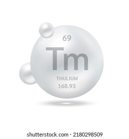Thulium Molecule Models Silver Chemical Formulas Stock Vector (Royalty ...