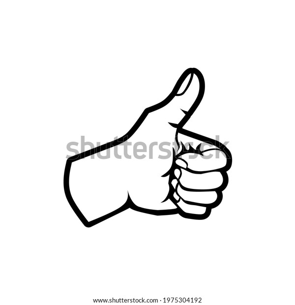 Thumb Gesture Hand Illustration Vector Black Stock Vector (Royalty Free ...