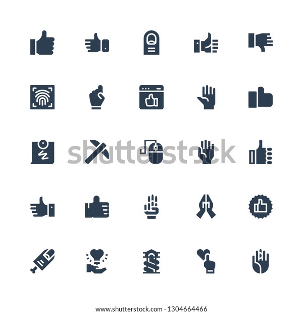 Thumb Icon Set Collection 25 Filled Stock Vector (Royalty Free ...