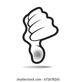 Thumb Ink Blackvector Drawing Stock Vector (Royalty Free) 672678265 ...