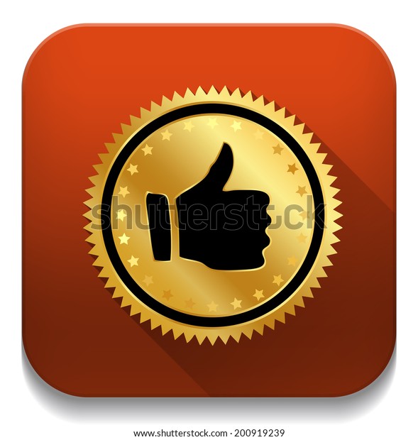 Thumb Sticker Isolated On White Background Stock Vector (Royalty Free ...