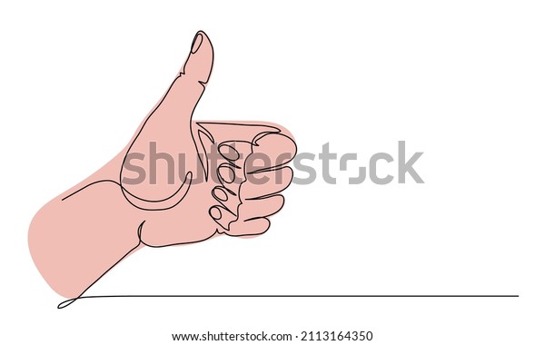 Thumb Like Hand Gesture One Continuous: เวกเตอร์สต็อก (ปลอดค่าลิขสิทธิ์ ...