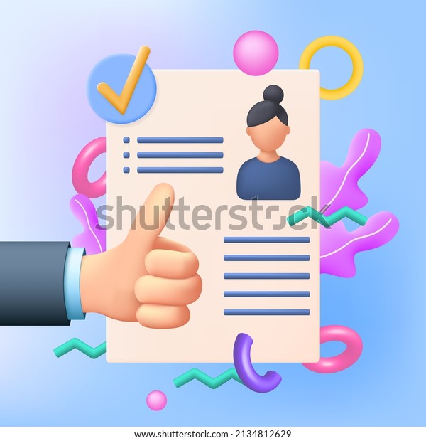 Thumbs Hands Cv Approved Resume Hr Stock Vector (Royalty Free ...