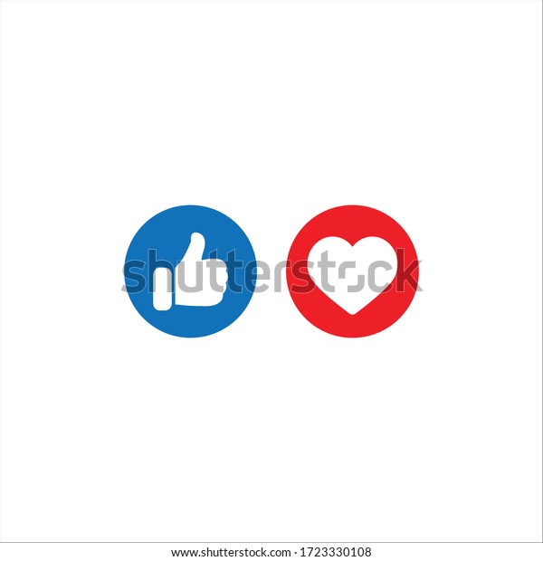Thumbs Heart Icon On White Background Stock Vector (Royalty Free ...