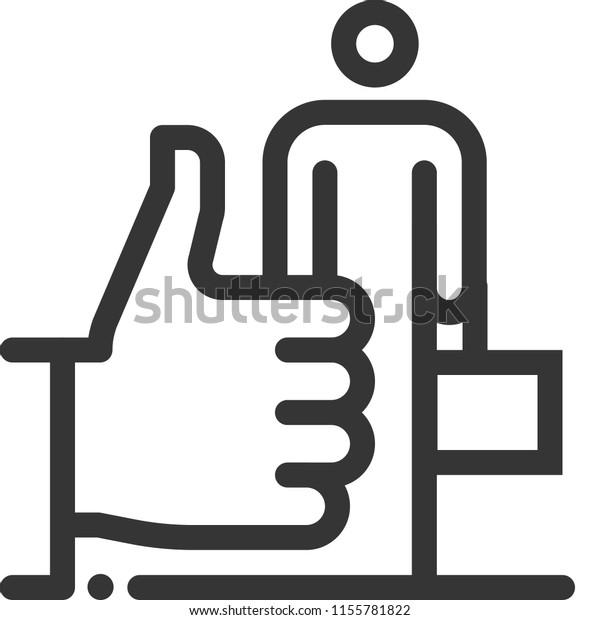 Thumbs Stick Figure Bold Line Stick: vector de stock (libre de regalías ...