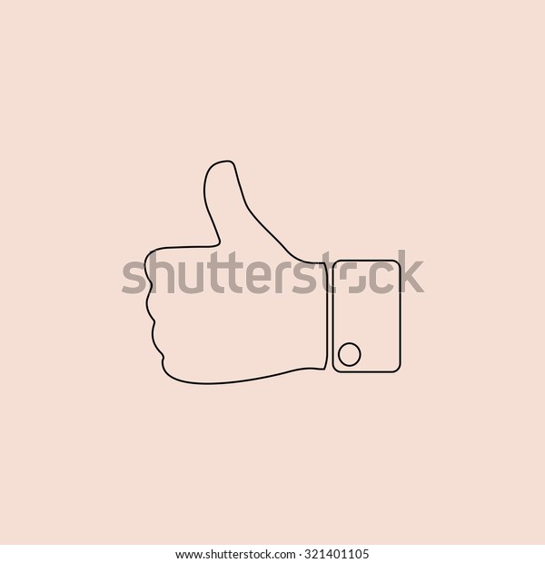 Thumbs Hand Outline Vector Icon Simple Stock Vector (Royalty Free ...