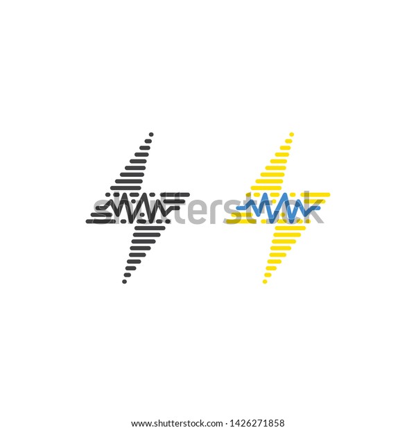 Thunder Bolt Sound Wave Electric Pulse Stock Vector (Royalty Free ...