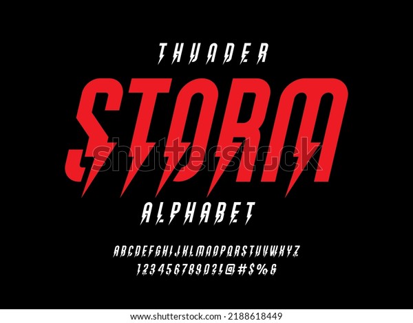 Thunder Bolt Style Alphabet Design Uppercase Stock Vector (Royalty Free ...