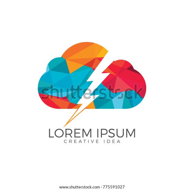 Thunder Cloud Logo Design Cloud Lightning Stock Vector (Royalty Free ...