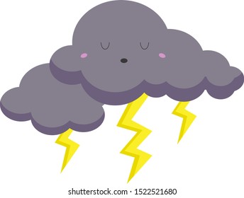 Thunder Illustration Vector On White Background Stock Vector (Royalty ...
