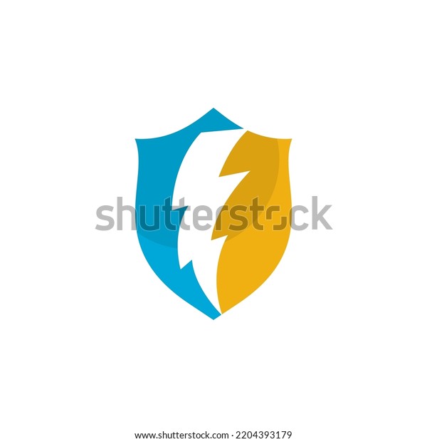 Thunder Shield Logo Vecor Icon Illustration Stock Vector (Royalty Free ...