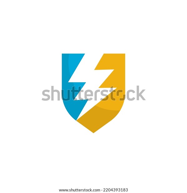 Thunder Shield Logo Vecor Icon Illustration Stock Vector (Royalty Free ...