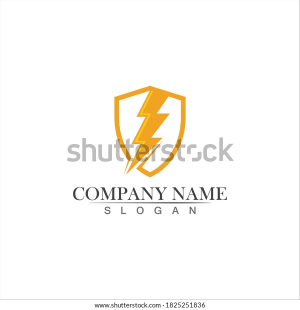 Thunder Shield Vector Logo Templatethis Graphic Stock Vector (Royalty ...