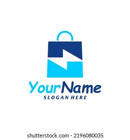 Thunder Shop Logo Design Template Fast Stock Vector (Royalty Free ...