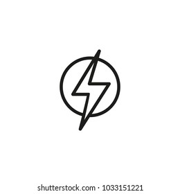 Thunder Strike Circle Line Icon Stock Vector (Royalty Free) 1033151221 ...
