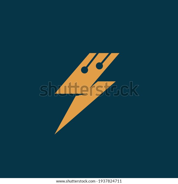 Thunder Technology Logo Design Stock Vector (Royalty Free) 1937824711