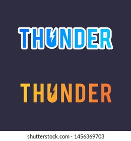 Thunder Typography Logo Design Bolt Element Stock Vector (Royalty Free ...