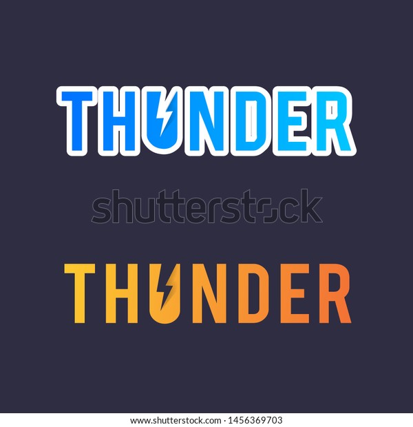 Thunder Typography Logo Design Bolt Element Stock Vector (Royalty Free ...