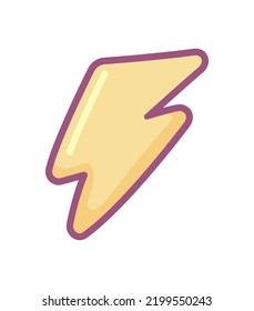 Thunderbolt Cartoon Isolated Flat Icon Stock Vector (Royalty Free ...
