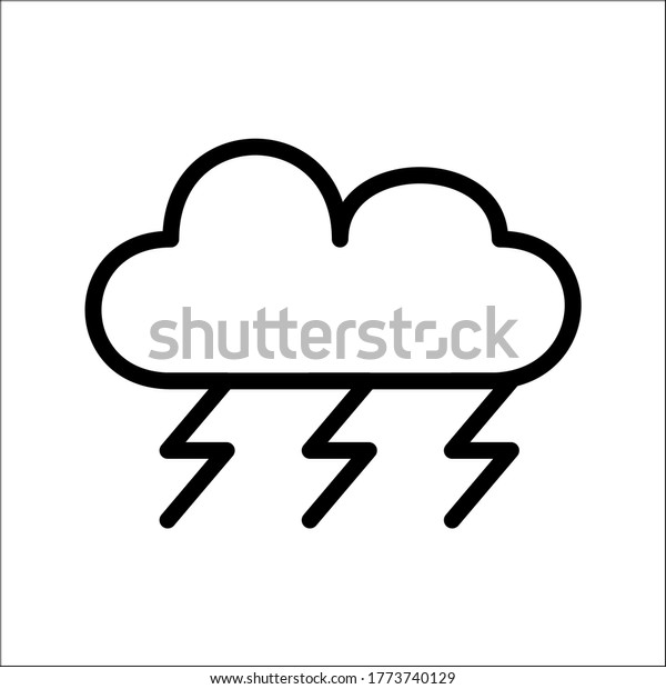Thunderbolt Icon Outline Style Vector Stock Vector (Royalty Free ...