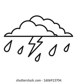 Cute Thunder Cloud Lineart Cartoon Vector: เวกเตอร์สต็อก (ปลอดค่า ...