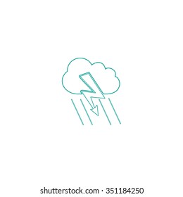 Thunderstorm Simple Outline Vector Icon On Stock Vector (Royalty Free ...