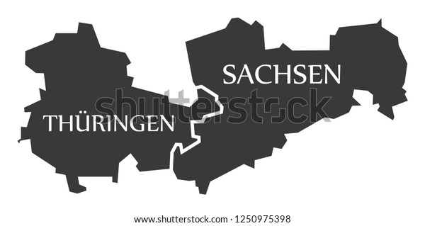 Thuringia Saxony Federal States Map Germany Stock Vector (Royalty Free ...