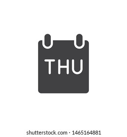 Thursday Icon Thu Calendar Data Symbol Stock Vector (Royalty Free ...