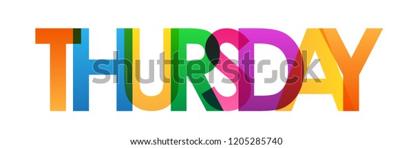 Thursday Rainbow Letters Banner Stock Vector (Royalty Free) 1205285740