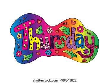 Thursday Text Decorative Style Stock Vector (Royalty Free) 489643822 ...