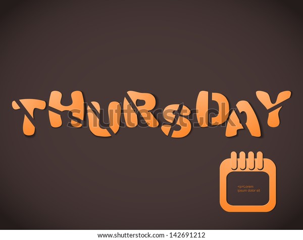 Thursday Word Stock Vector (Royalty Free) 142691212 | Shutterstock