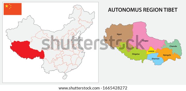 Tibet Autonomous Region Administrative Map Stock Vector (Royalty Free ...