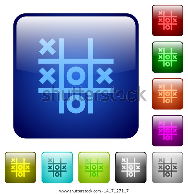 Tic Tac Toe Game Icons Rounded: เวกเตอร์สต็อก (ปลอดค่าลิขสิทธิ์ ...