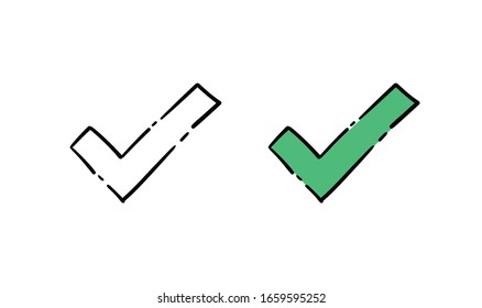 Symbole d'homologation, coche dessinée à la : image vectorielle de ...