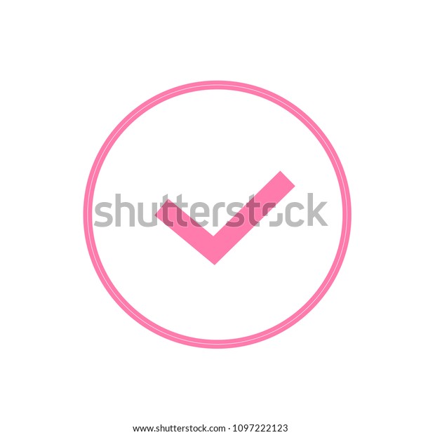 Tick Approved Pink Vector Icon Stock Vector (Royalty Free) 1097222123 ...