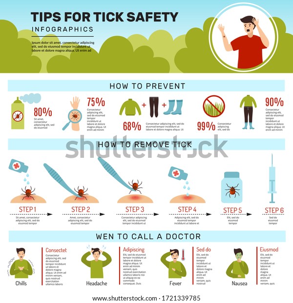 Tick Bite Infographic Human Protection Tick Stock Vector (Royalty Free ...
