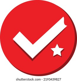 Tick Check Star Approved Icon Stock Vector (Royalty Free) 2193439827 ...