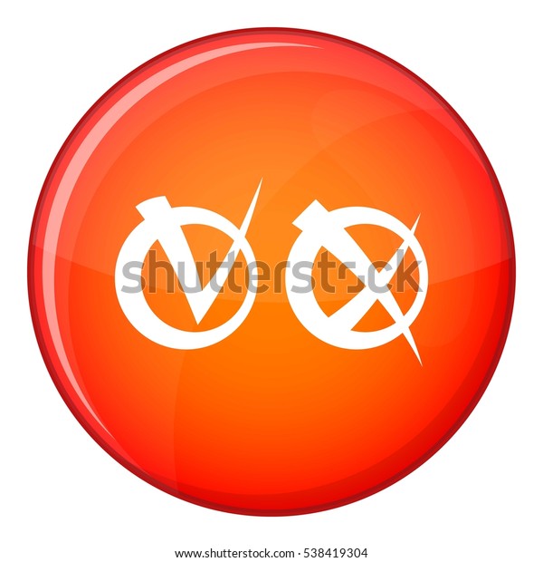 Vektor Stok Tick Cross Circles Icon Red Circle (Tanpa Royalti ...