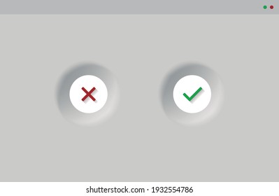 Tick Cross Selection Icon Digital Green Stock Vector (Royalty Free ...