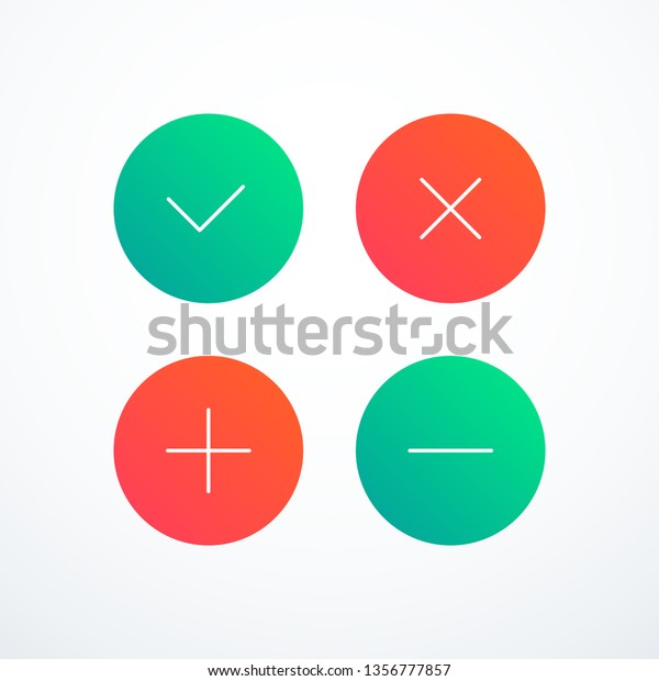 Tick Cross Plus Minus Icon Set Stock Vector (Royalty Free) 1356777857 ...