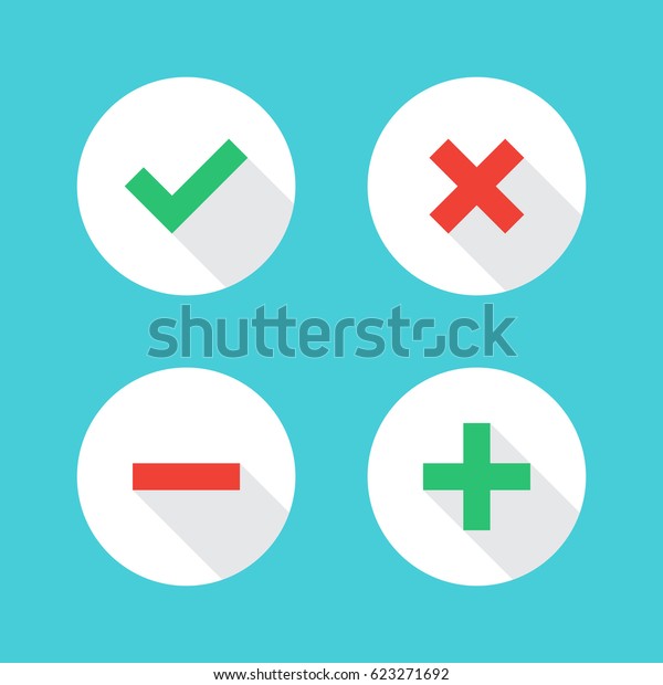 Tick Cross Plus Minus Icon Set Stock Vector (Royalty Free) 623271692 ...